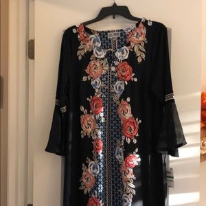 JM Collection | Dresses | Jm 34 Sleeve Floral With Crystal Studs Dress ...